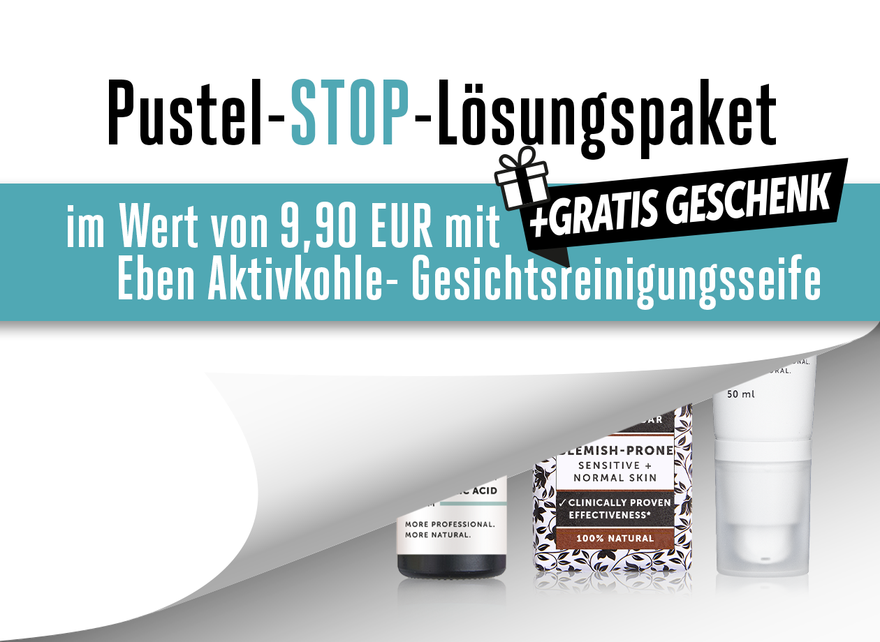 Pustel-STOP-Lösungspaket - Manna. Spüre den Unterschied auf Deiner Haut.